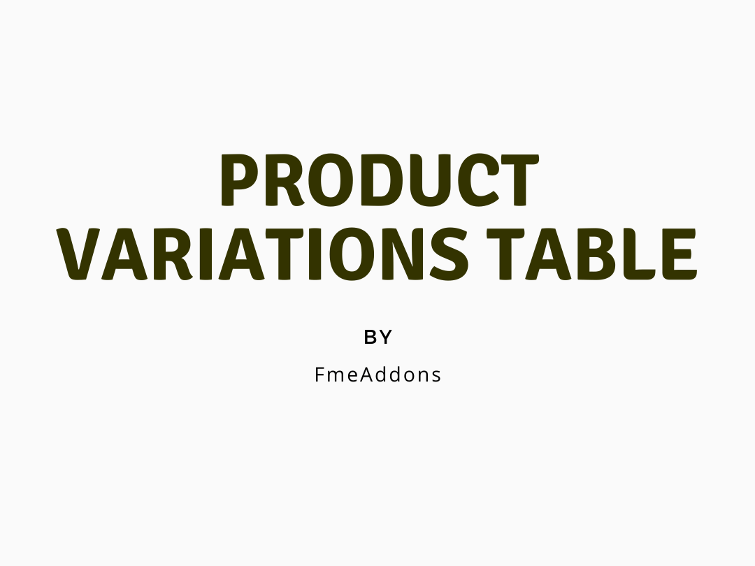 Product Variations Table - InfoBahn